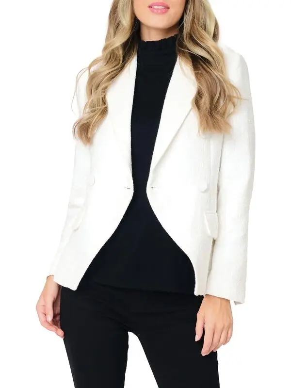 GIBSONLOOK Double Breasted Bouclé Blazer - Off White