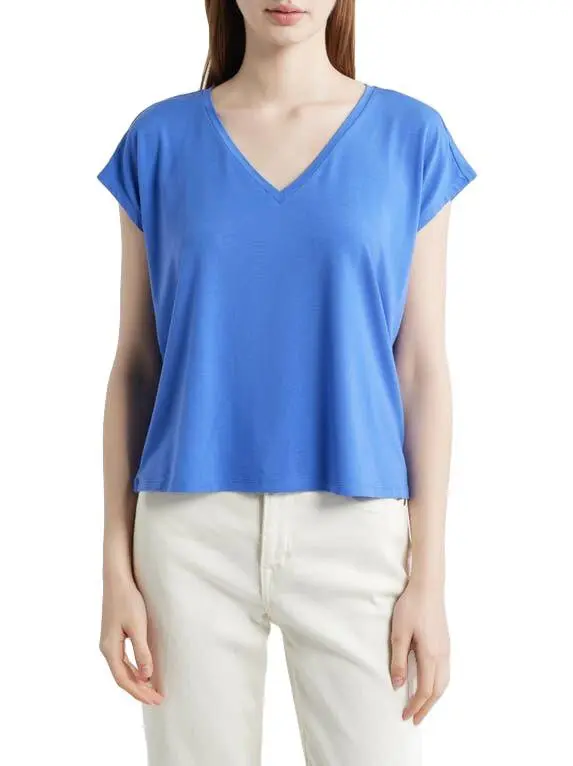 Eileen Fisher Boxy V-neck T-shirt - Blue Star