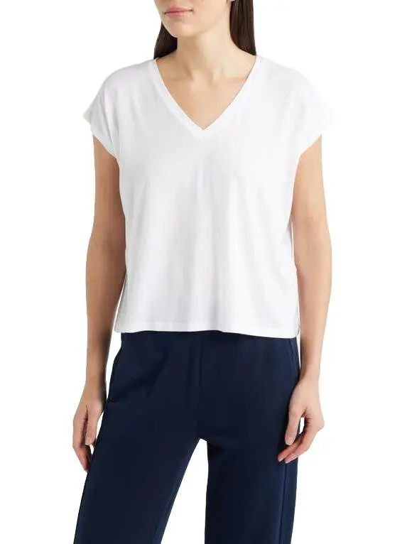 Eileen Fisher Boxy V-neck T-shirt - White