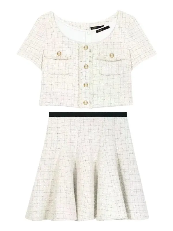 Maje Tweed-effect Shirt - Neutrals