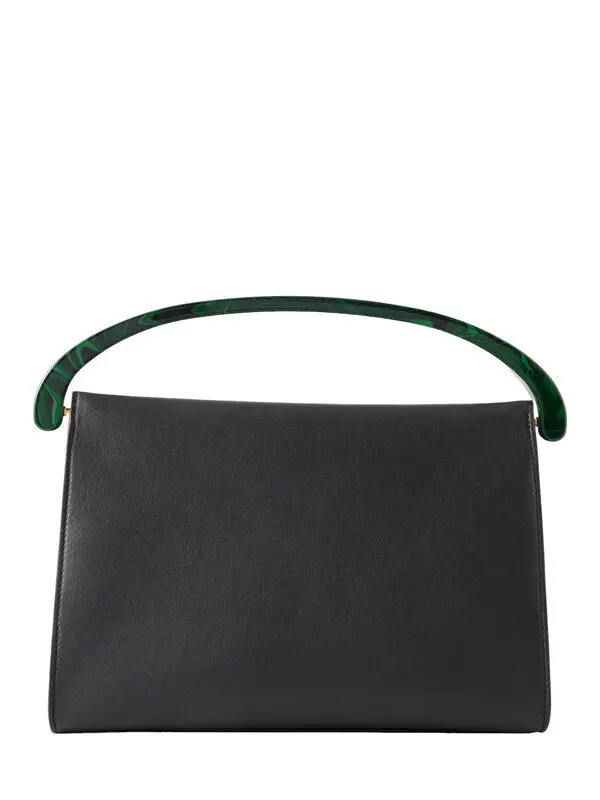 Dries Van Noten Leather Shoulder Bag - Black