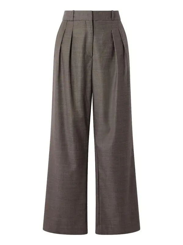Loulou De Saison Sbiru Pleated Wool-twill Trousers - Brown