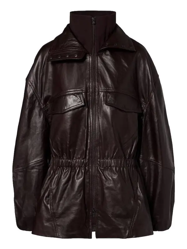 THE FRANKIE SHOP Carnaby Leather Jacket - Brown