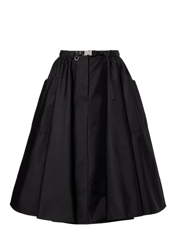 Prada Re-nylon Belted Midi Skirt - Black