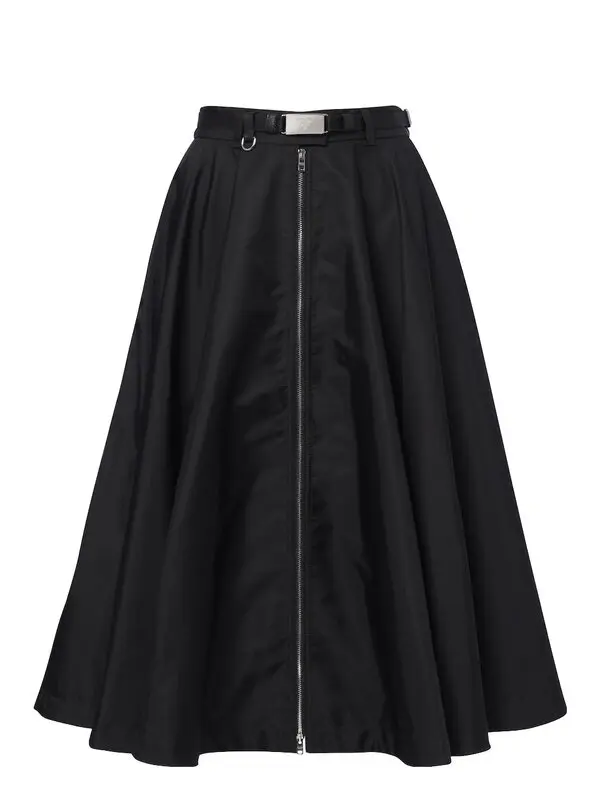 Prada Re-nylon Belted Midi Skirt - Black