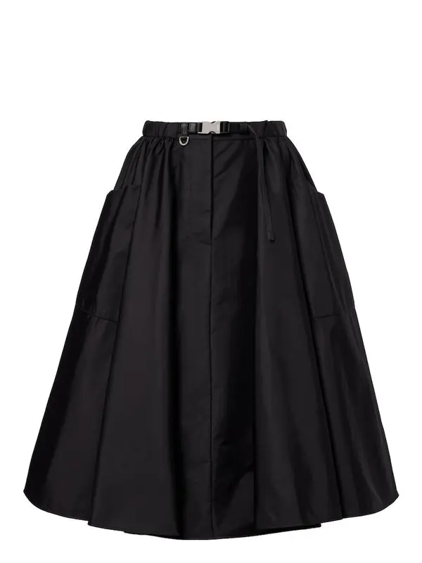 Prada Re-nylon Belted Midi Skirt - Black