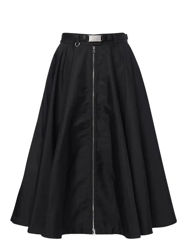 Prada Re-nylon Belted Midi Skirt - Black