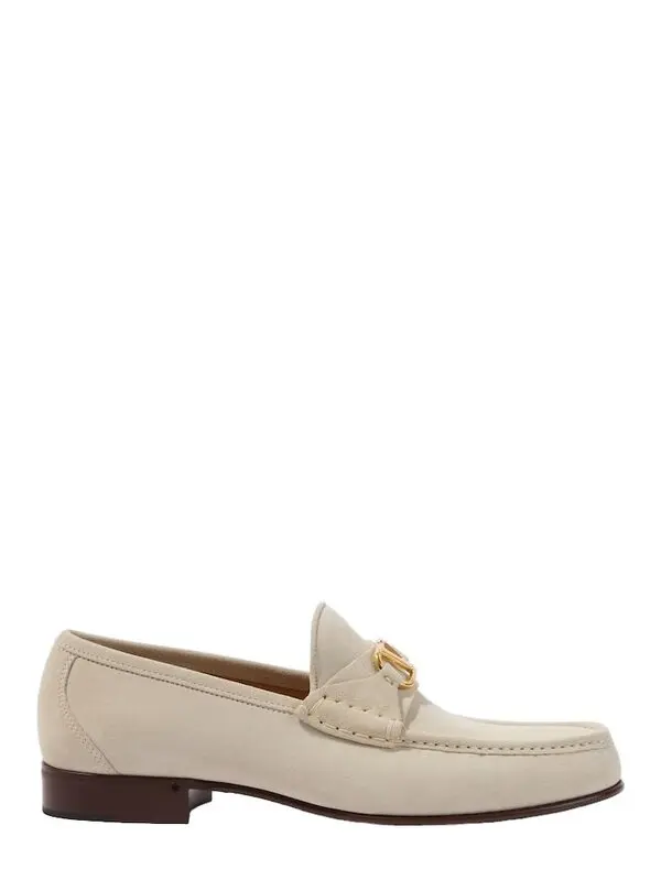 Valentino Garavani Vlogo Suede Loafers - White