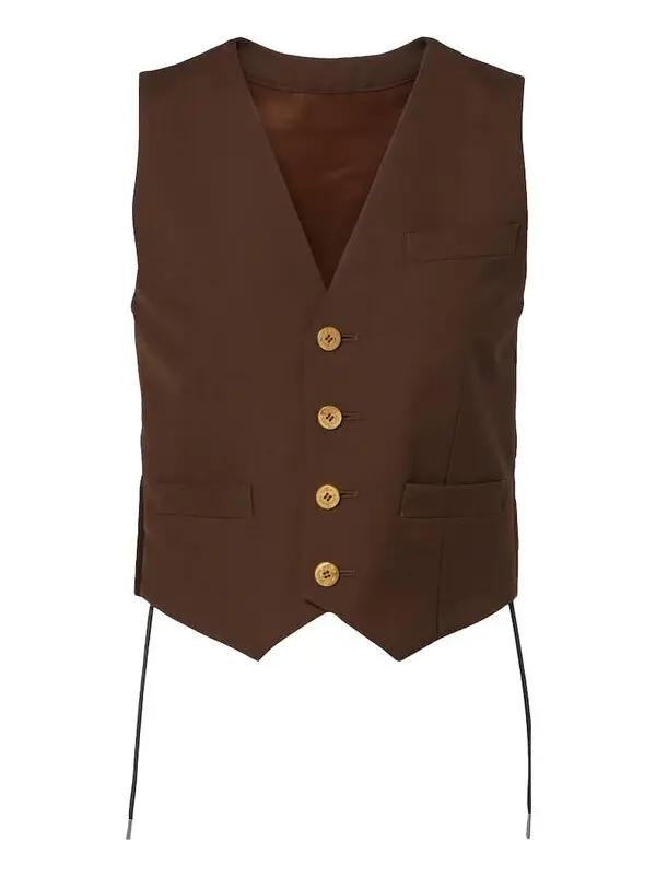 Sacai Paneled Vest - Brown