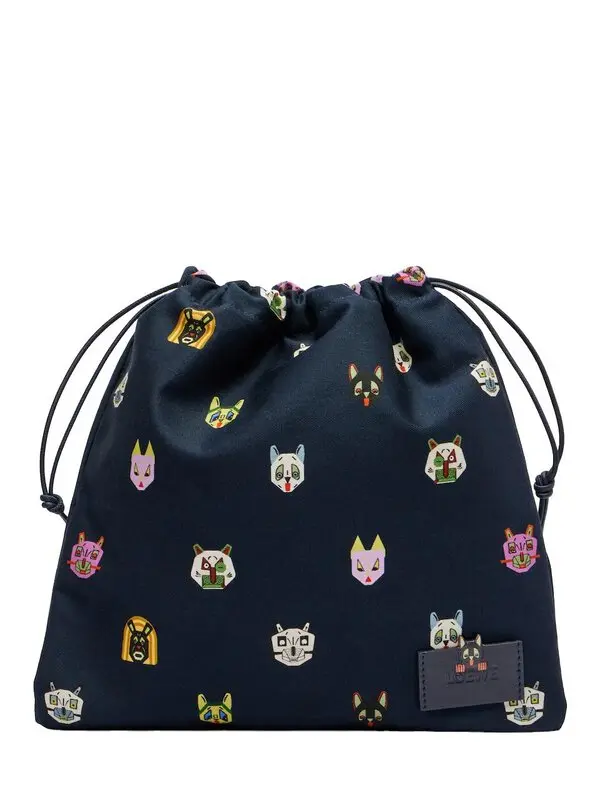 Loewe X Louis Wain Cats Small Canvas Pouch - Blue