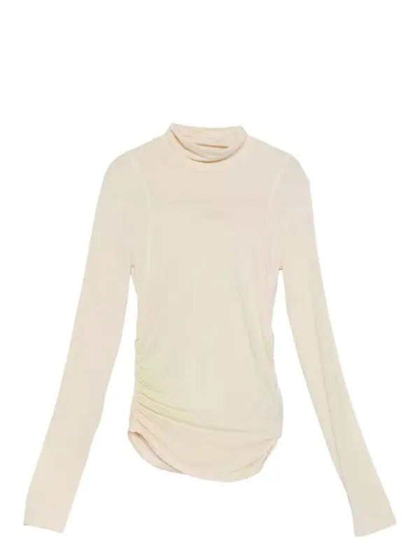 Patrizia Pepe Draped Turtleneck Jersey - Neutrals