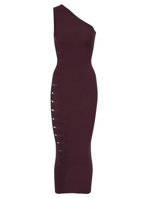 Wolford Slash One-shoulder Midi Dress - Purple