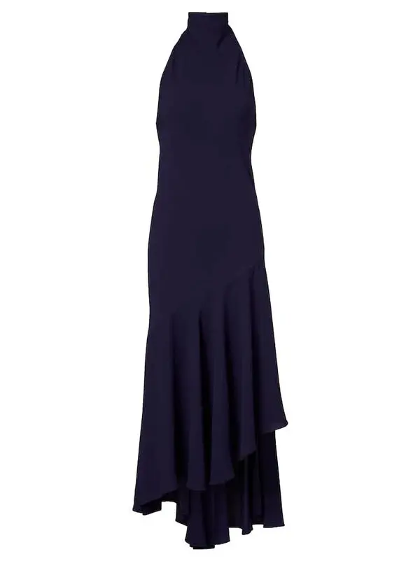 Alaïa Asymmetric Halterneck Maxi Dress - Purple