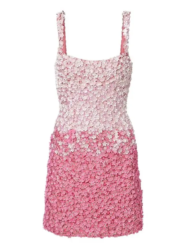 LA FUORI Là Fuori Sequined Ombré Minidress - Pink