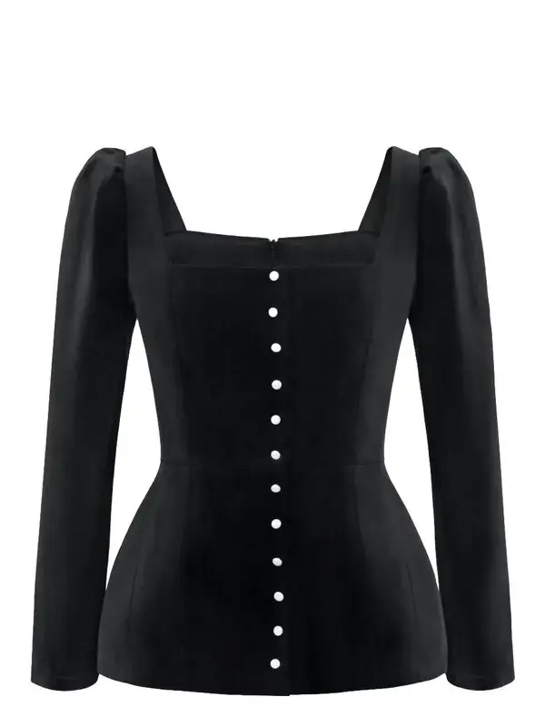 POST MERIDIEM Square-neck Top - Black