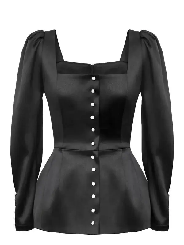POST MERIDIEM Satin Top - Black