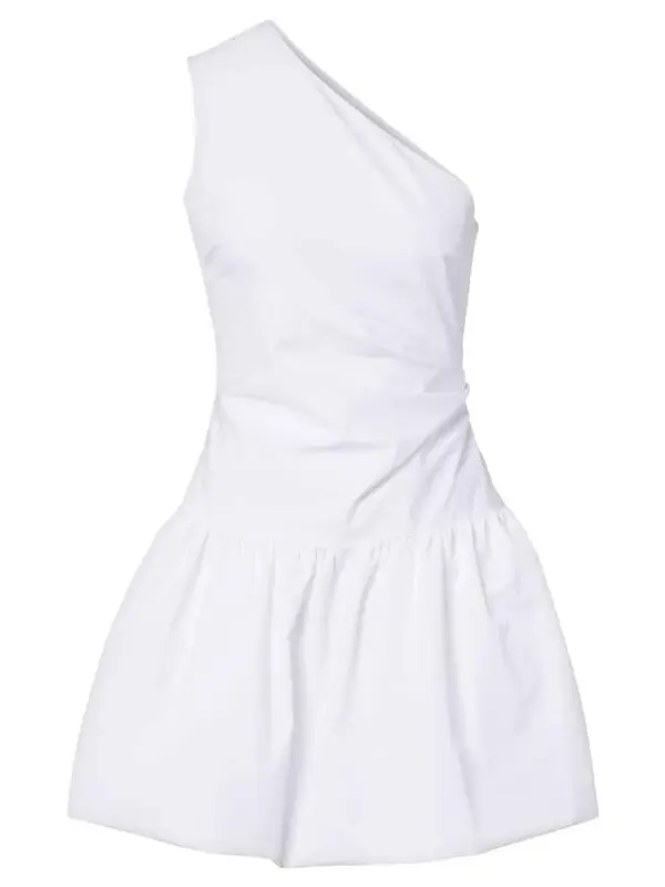 Patou Gathered Faille Minidress - White