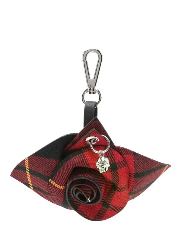 Alexander McQueen Rose Tartan Charm - Red