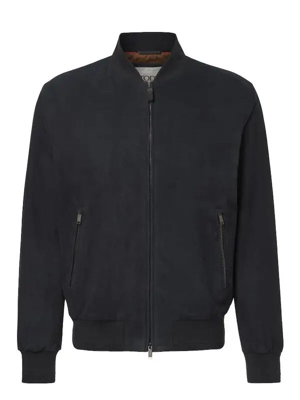 TOD'S Suede Bomber Jacket - Blue