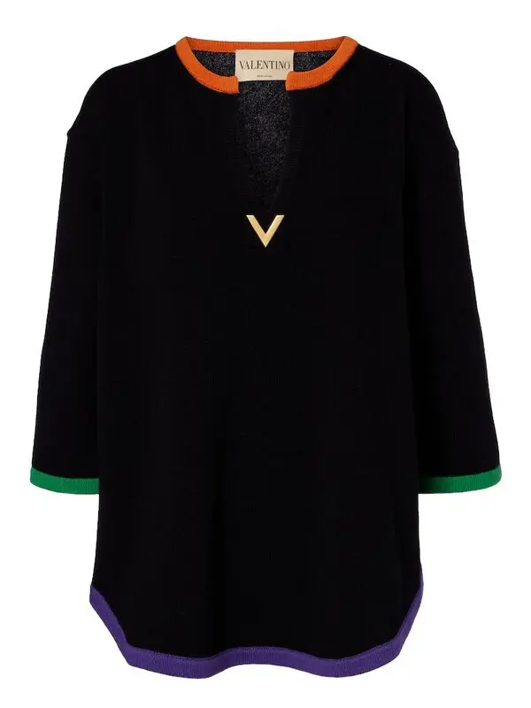 Valentino Garavani Vgold Virgin Wool Sweater - Black