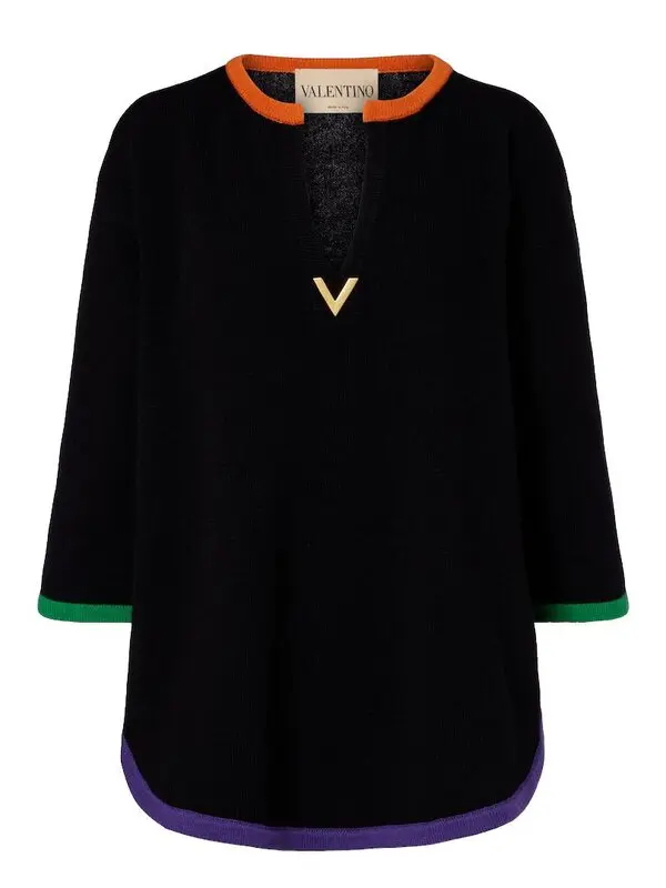 Valentino Garavani Vgold Virgin Wool Sweater - Black