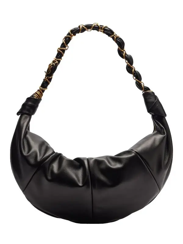 Saint Laurent Amalia Leather Shoulder Bag - Black