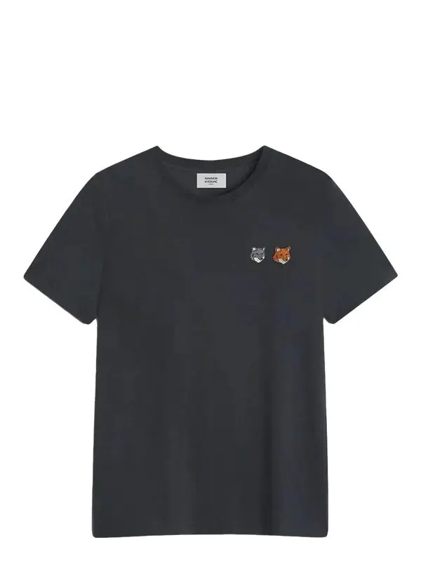 Maison Kitsuné Fox-graphic T-shirt - Grey