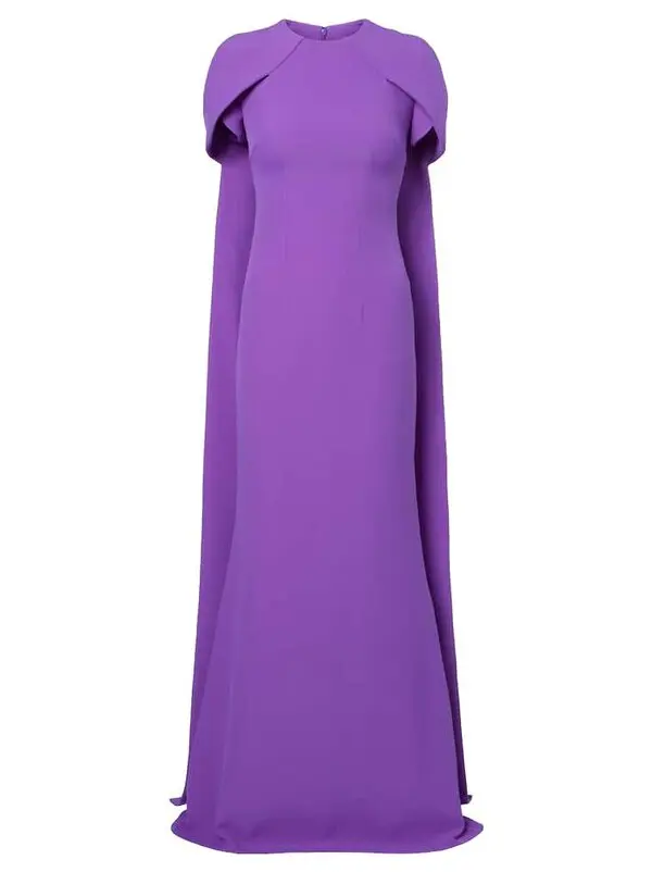 Safiyaa Ginko Caped Gown - Purple