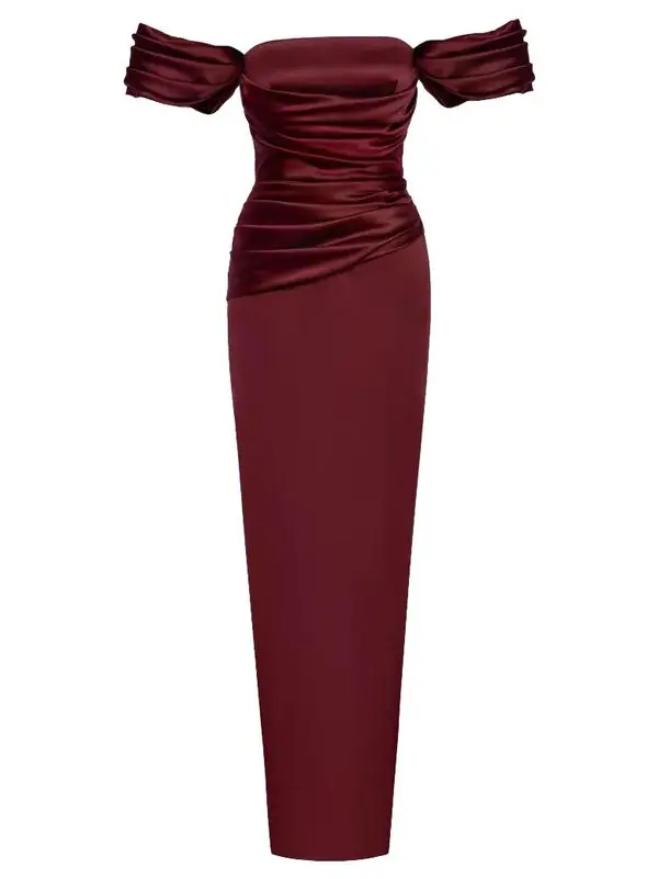 POST MERIDIEM Draped Maxi Dress - Red