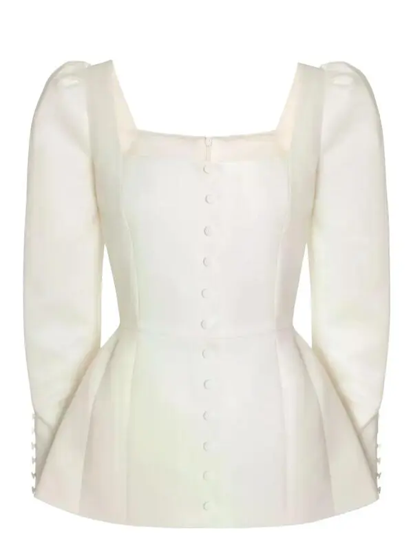 POST MERIDIEM Square-neck Top - Neutrals