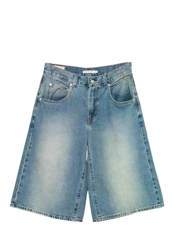 LEVI'S Baggy Wide Leg Denim Shorts With Button Fly - Blue