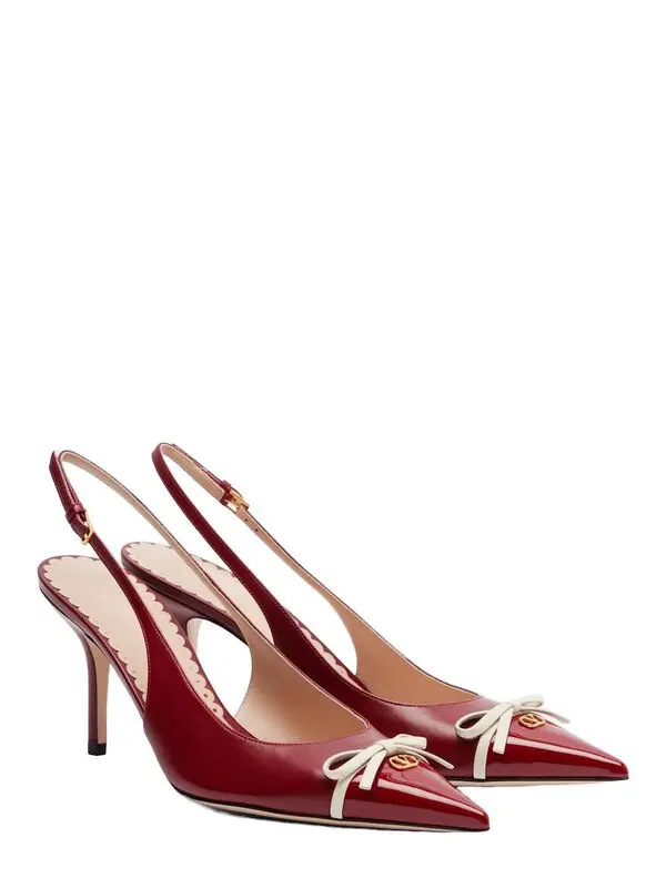 Valentino Garavani Bepointy 80 Patent Leather Slingback Pumps - Red