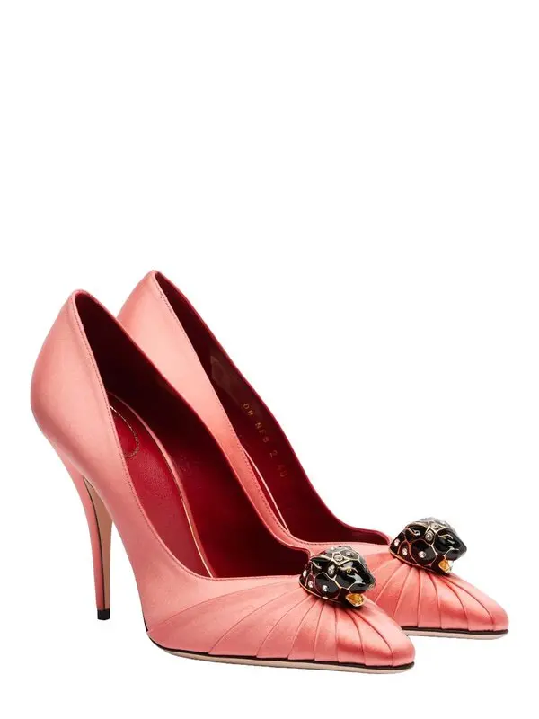 Valentino Garavani Pas De Chat 105 Embellished Pumps - Pink