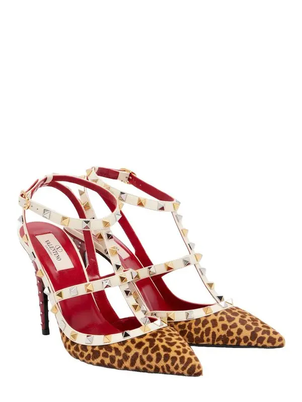 Valentino Garavani Rockstud Leopard-print Calf Hair Pumps - Multicoloured