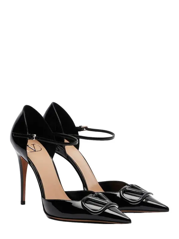 Valentino Garavani D'orsay 100 Patent Leather Pumps - Black