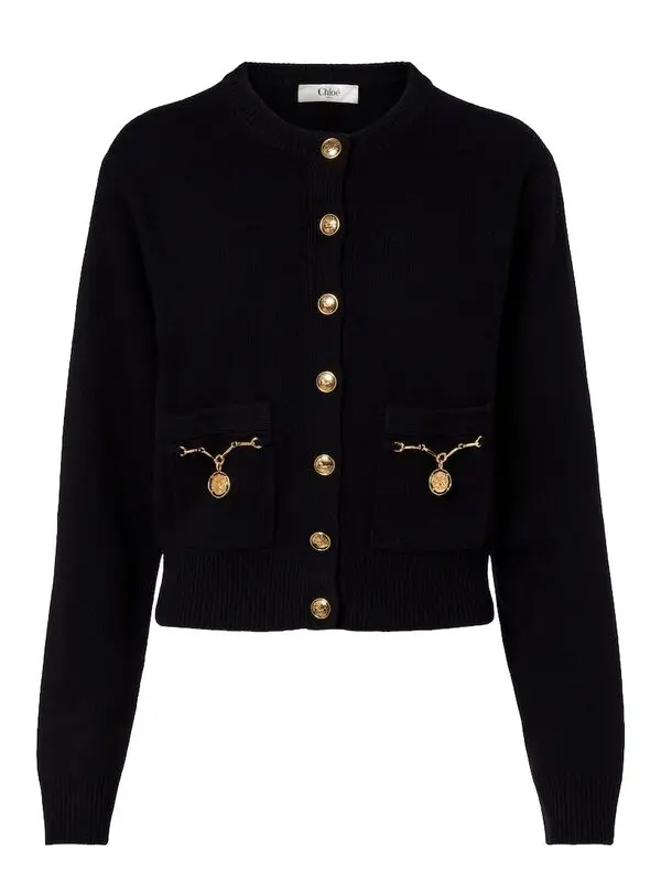 Chloé Wool And Cashmere Cardigan - Black