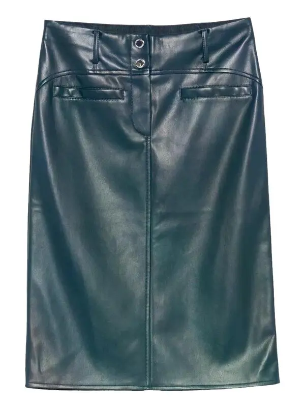 Patrizia Pepe Logo-button Mini Skirt - Blue