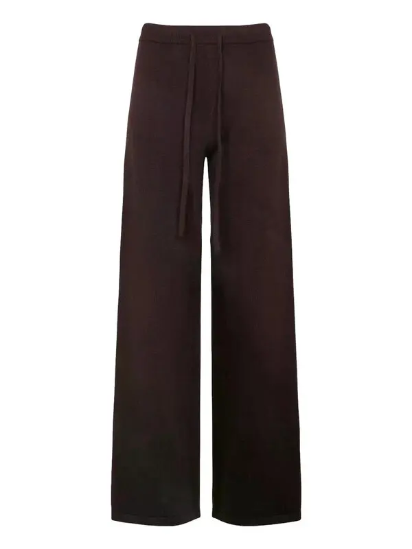 YVES SALOMON Knitted Palazzo Trousers - Brown