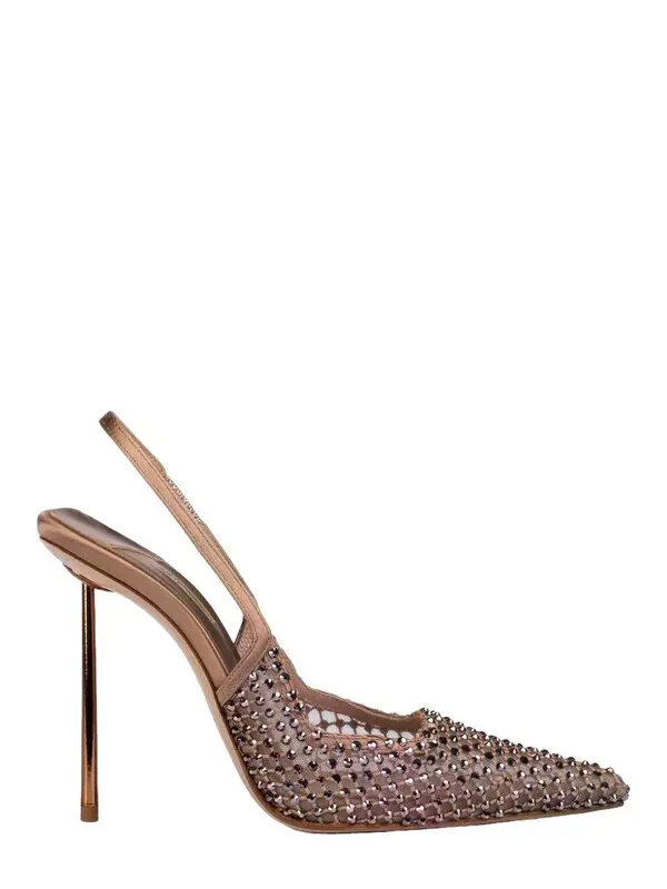 LE SILLA Gilda Fierce Embellished Slingback Pumps - Brown