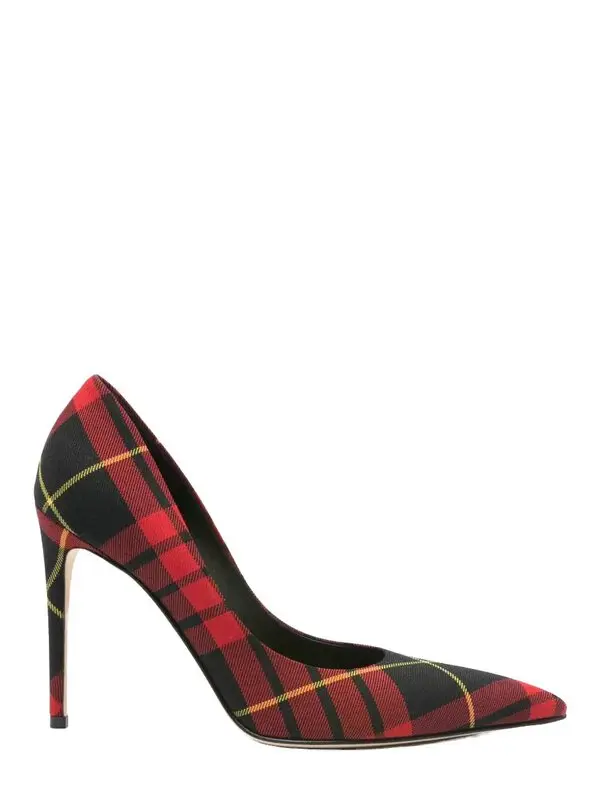 Alexander McQueen Skull Tartan-pattern Heeled Pumps - Red