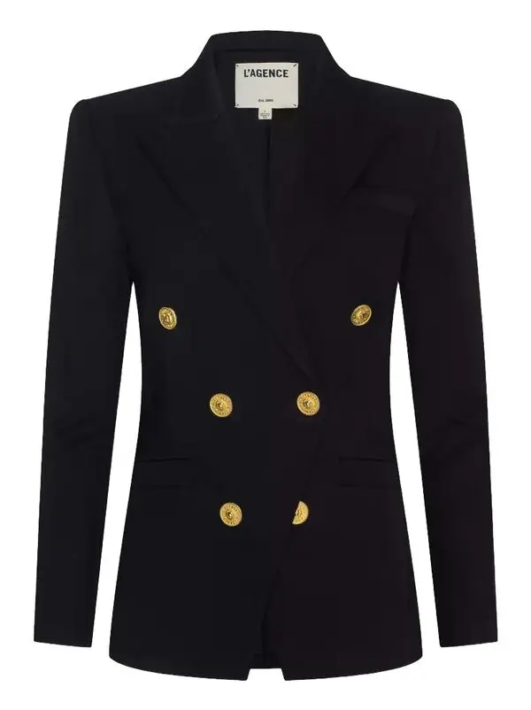 L'Agence Kyomi Button Blazer - Black