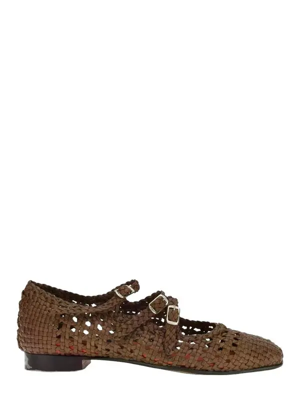 CAREL Arianas Woven Strapped Ballet Flats - Brown
