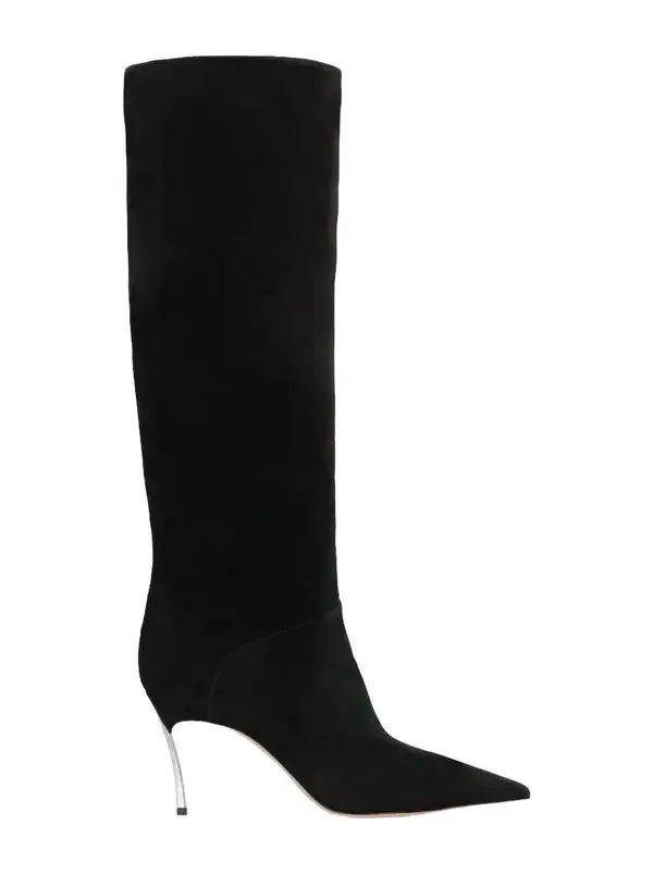 Casadei Suede Pointed-toe Boots - Black