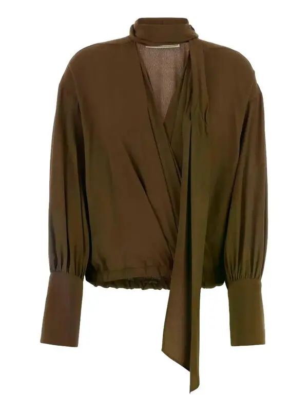 Blumarine Tie-neck Blouse - Brown