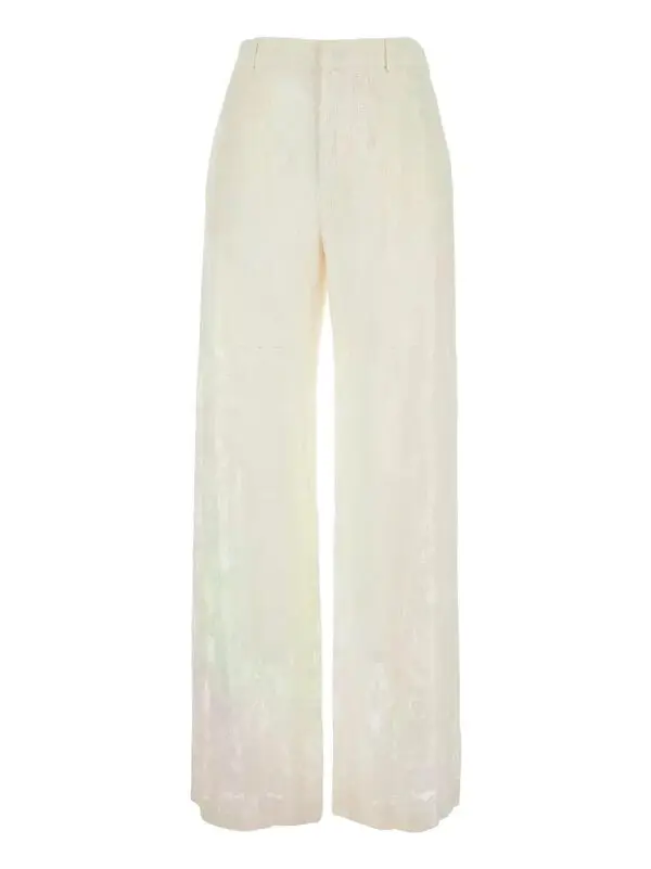 PT TORINO Floral Wide Leg Trousers - Neutrals