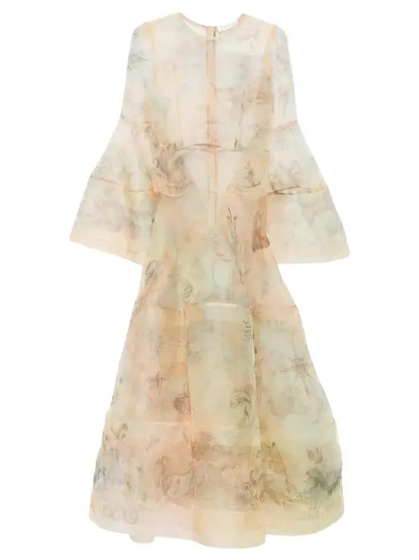 Zimmermann Long-sleeve Printed Maxi Dress - Neutrals