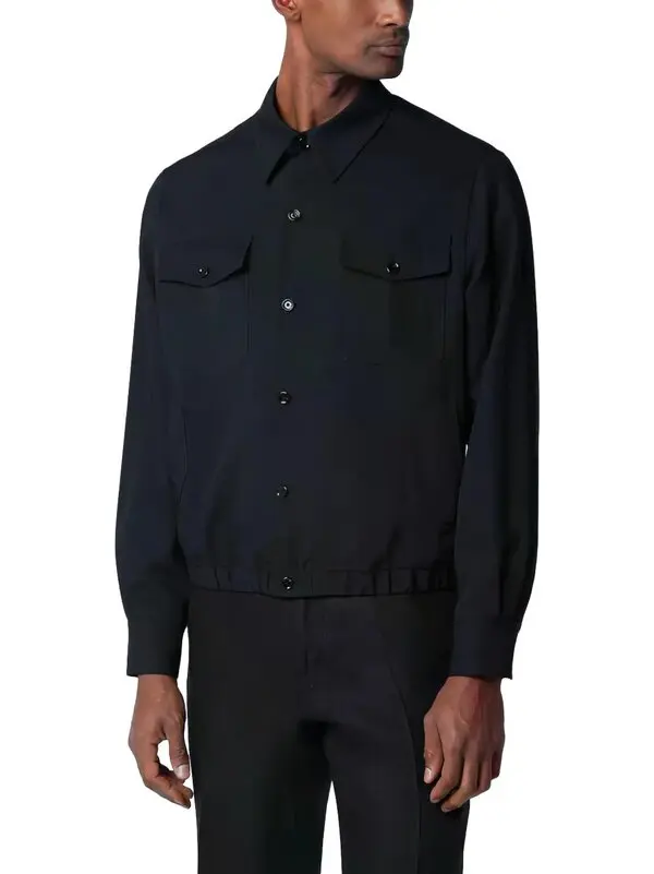 LARDINI Chest-pocket Shirt Jacket - Black