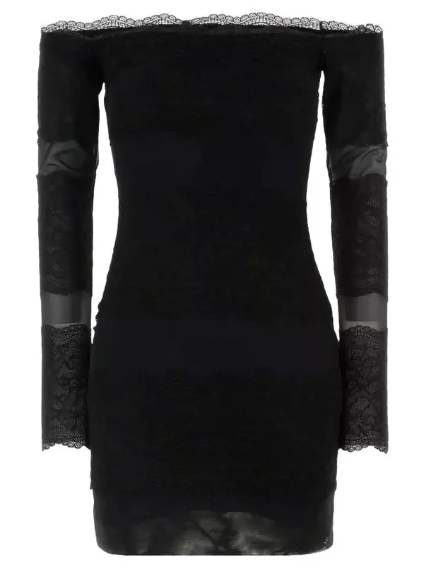 Blumarine Lace-trim Mini Dress - Black