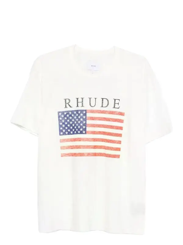 Rhude Usa Flag T-shirt - Neutrals