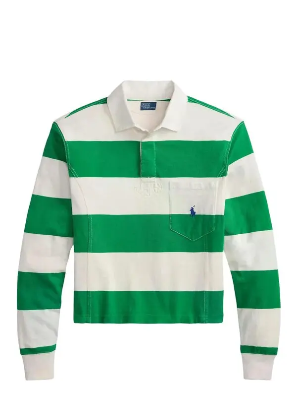 Polo Ralph Lauren Striped Patch Pocket Rugby Shirt - Green